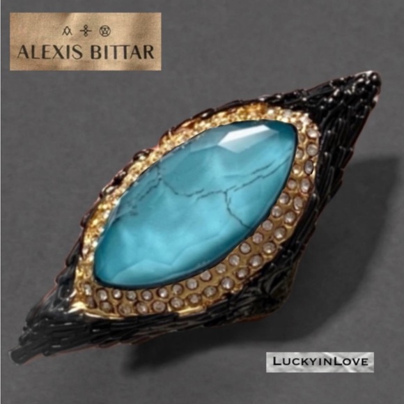 Alexis Bittar | Jewelry | Alexis Bittar Black Gunmetal Gold Doublet ...